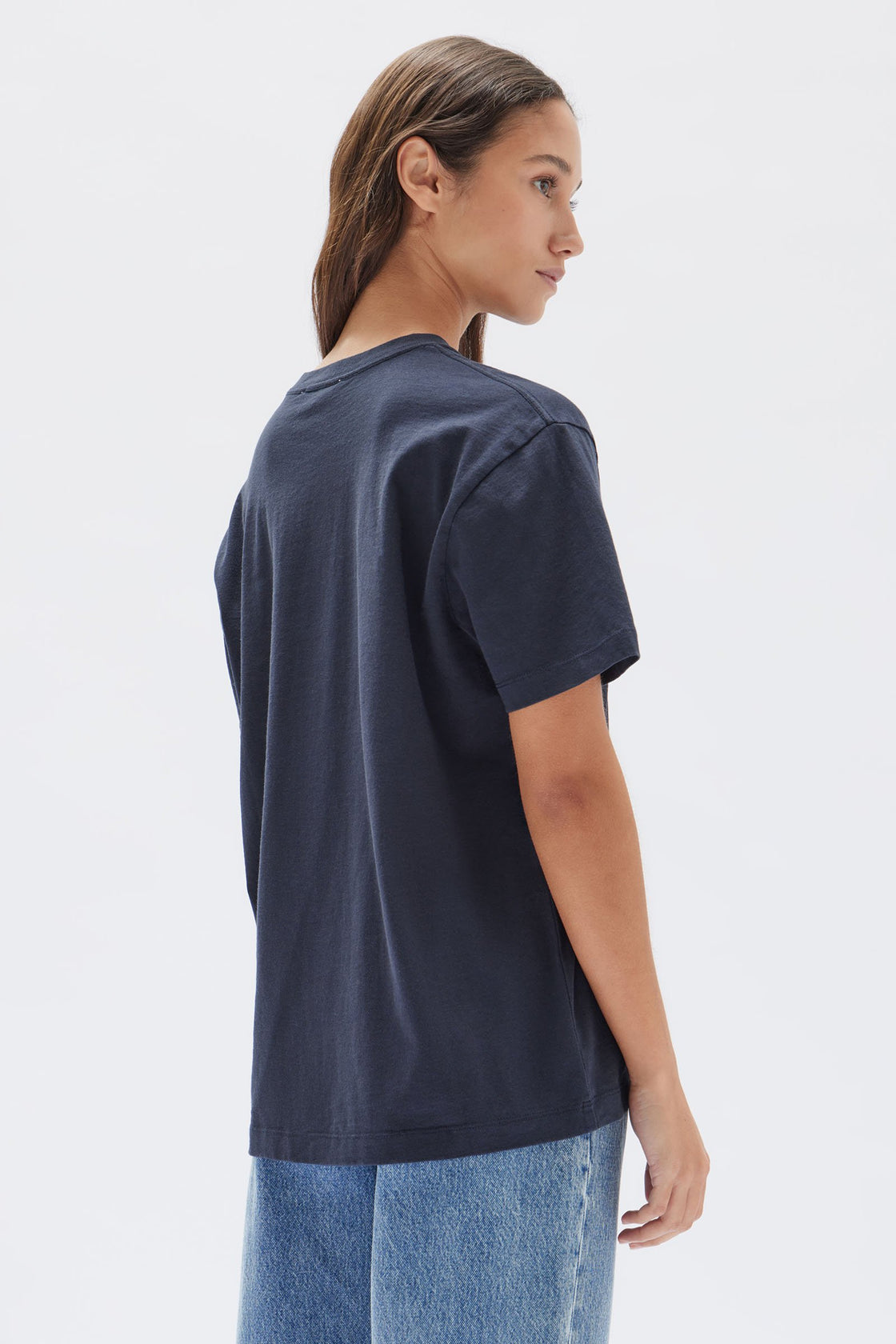 Womens Organic Base Tee Navy | Assembly Label