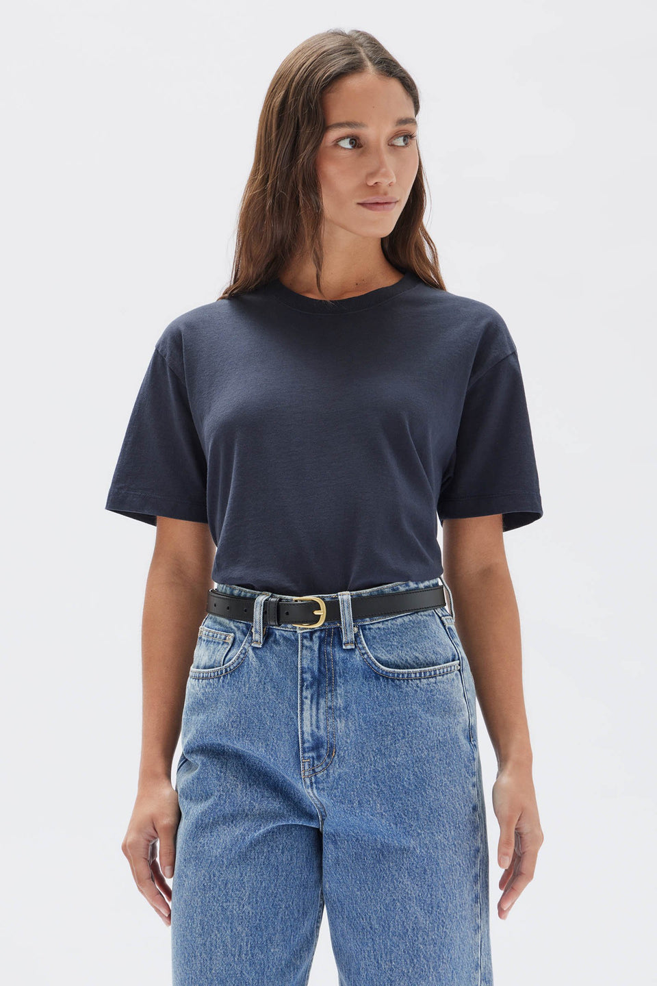 Womens Organic Base Tee Navy | Assembly Label