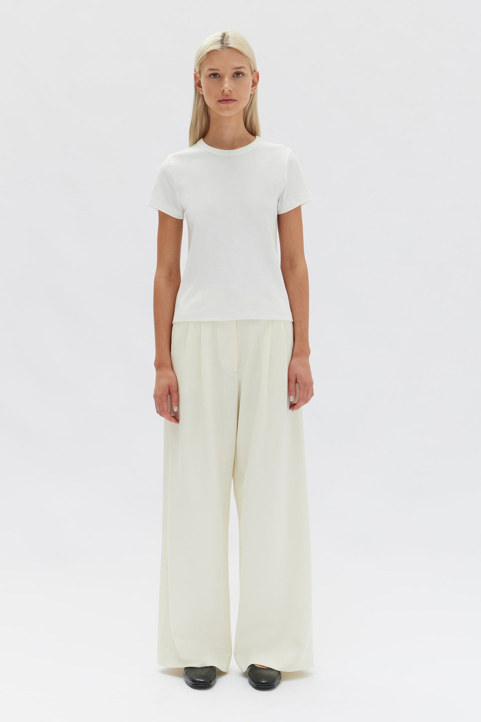 Womens Lyla Cap Sleeve Tee White | Assembly Label