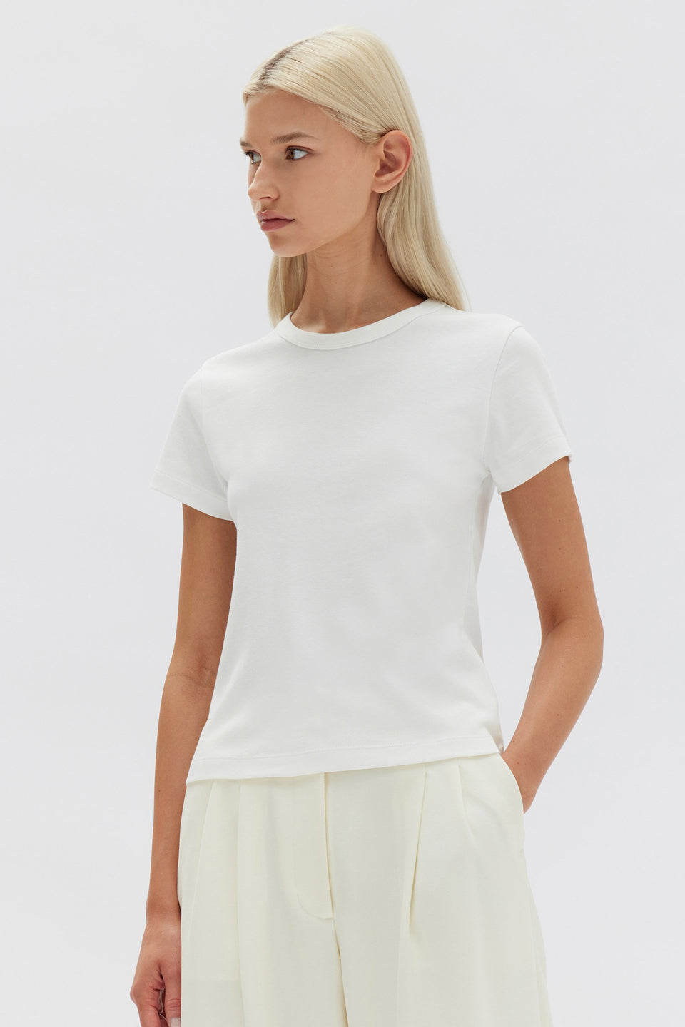 Womens Lyla Cap Sleeve Tee White | Assembly Label