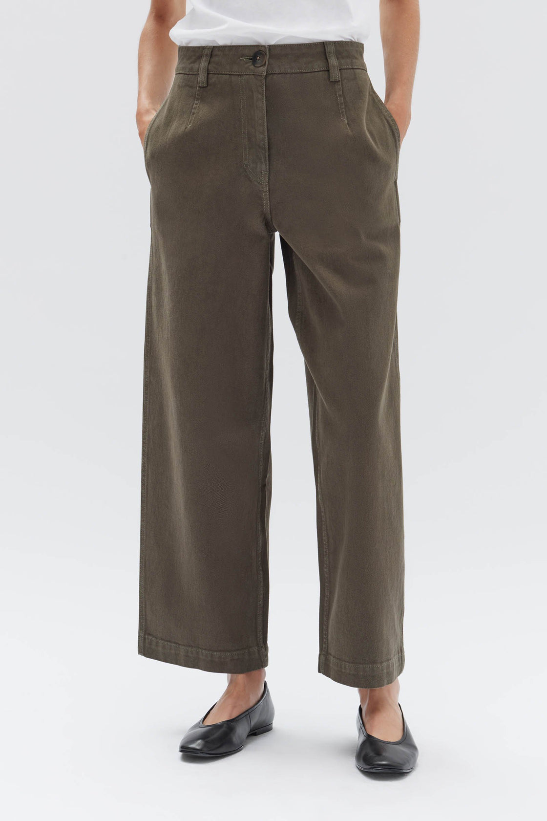 Womens Olivia Twill Pant Military | Assembly Label