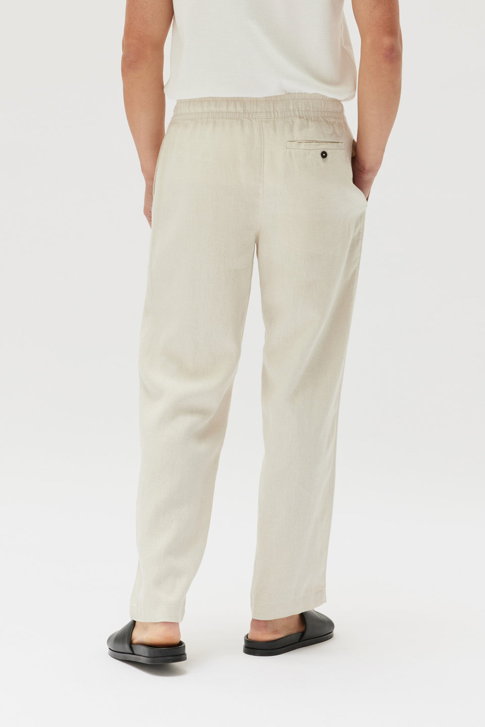 Mens Tide Linen Pants Limestone | Assembly Label