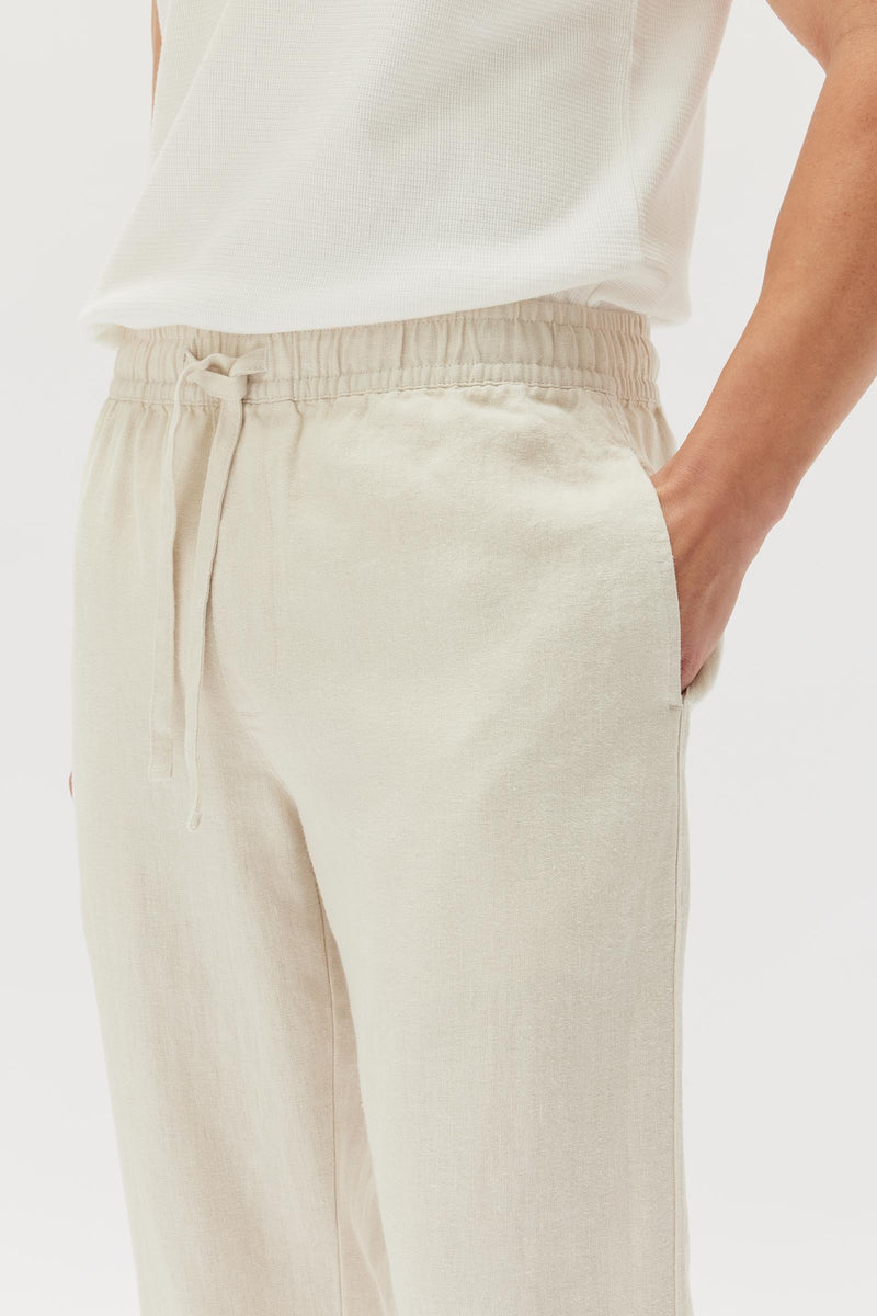 Mens Tide Linen Pants Limestone | Assembly Label
